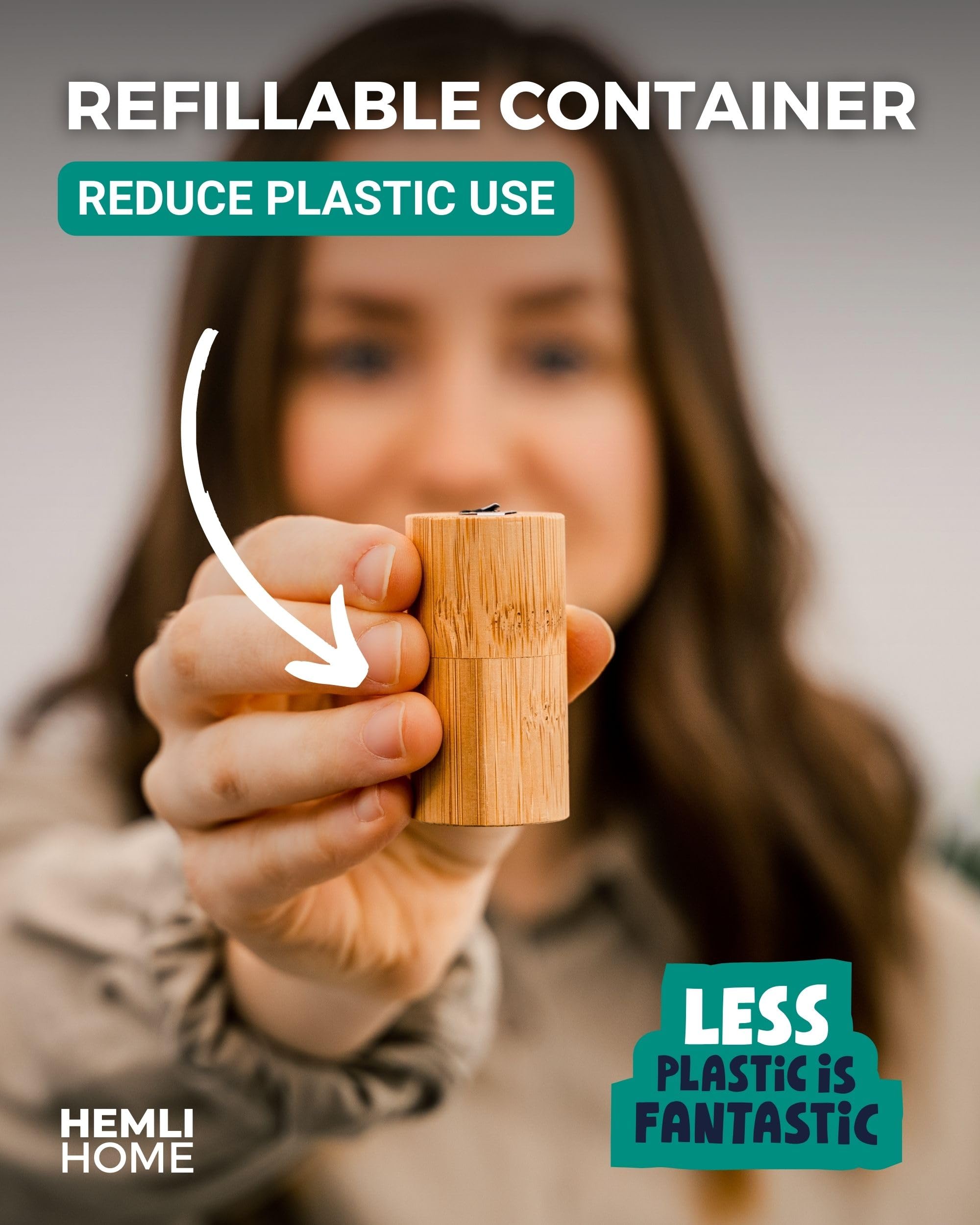 Vegan Bamboo Charcoal Dental Floss - 5-Pack - Refillable Bamboo Container - 5 x 33 Yards - Eco-Friendly Floss - Candelilla Wax Floss with Natural Mint Flavoring