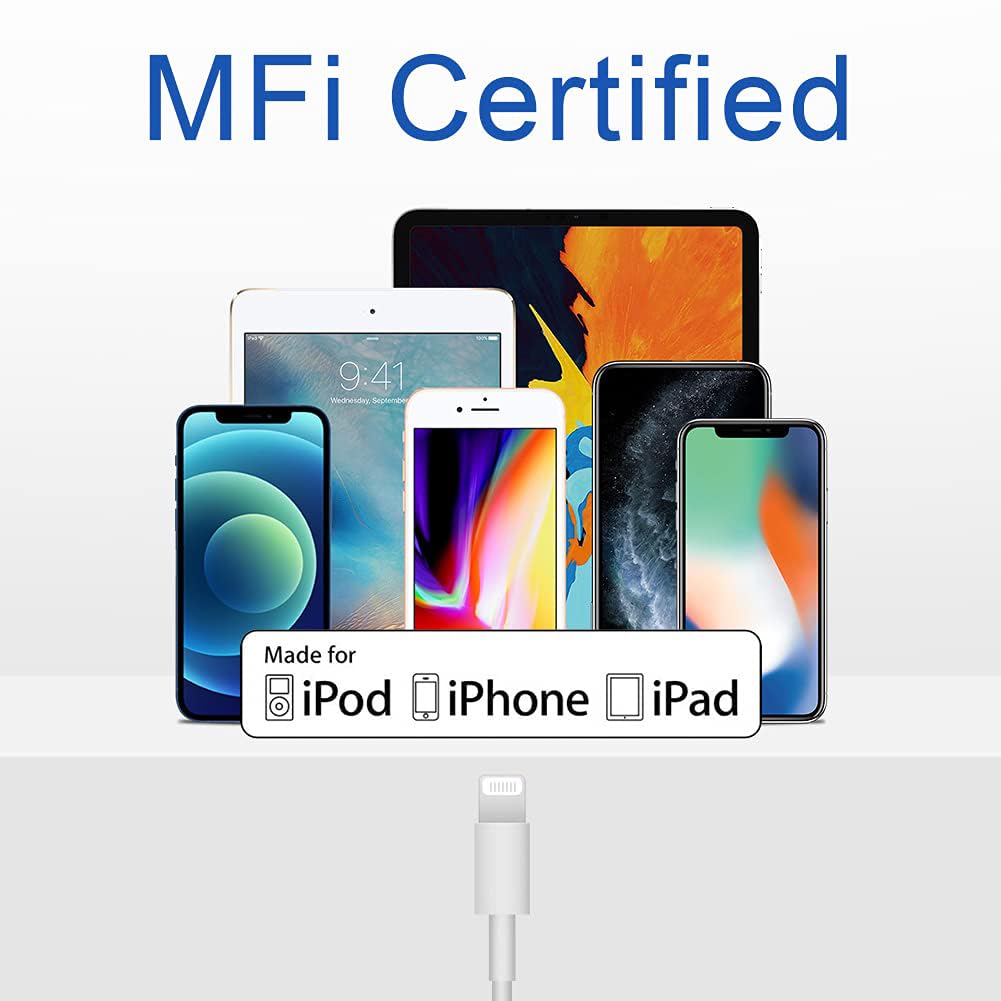i Phone Fast Charger USB-C to Lightning Cable [2-Pack] Long Fast Charging Syncing Cords (6Ft) Compatible with 13/12 Pro Max,Mini,13/12/11 Pro/XR/XS Max,iPad