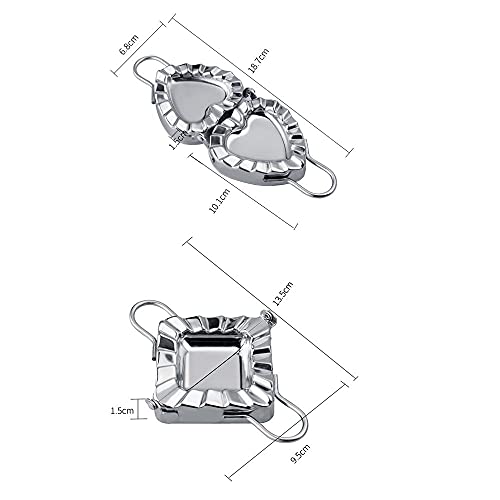 Stainless Steel Dumpling Mold, Household Cooking Chinese Pastry Baking Dough Presser for Kitchen Ravioli Dumpling Molds(Heart)
