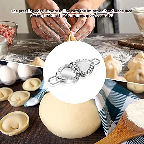 Stainless Steel Dumpling Mold, Household Cooking Chinese Pastry Baking Dough Presser for Kitchen Ravioli Dumpling Molds(Heart)