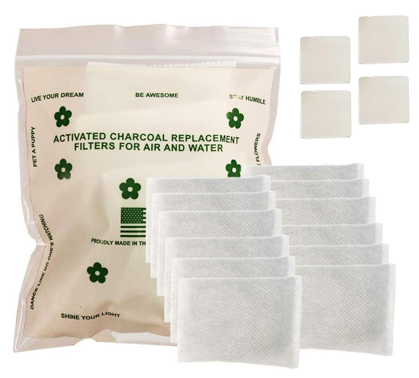 Green Piece® 12 Pack - Overstuffed - All-Natural Baby Diaper Pail Deodorizer | Activated Charcoal Air Purifier Compatible with Diaper Pails, Shoe Closets, Trash Cans, Pets - Made in The USA