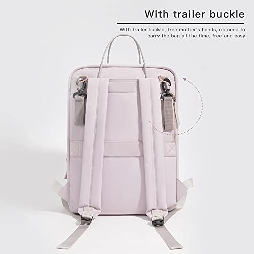 HaloVa Diaper Bag, Baby Daddy Mommy Travel Backpack with Wet Cloth, Tissues, Bottle Pockets, with Stroller Straps