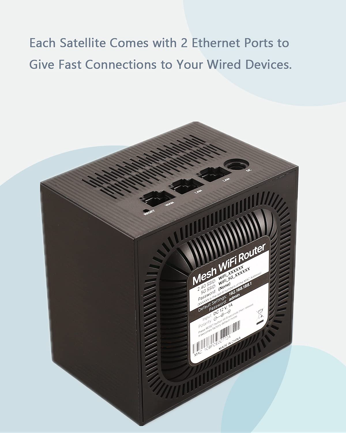Whole Home Mesh WiFi System 2.4+5.8GHZ WiFi Extender- Up to 4500 Sq.ft. Coverage - Support 90 Client Devices - WiFi Router/Extender Replacement with 3 Ethernet Ports and Cables, Easy Setup, 3-Pack