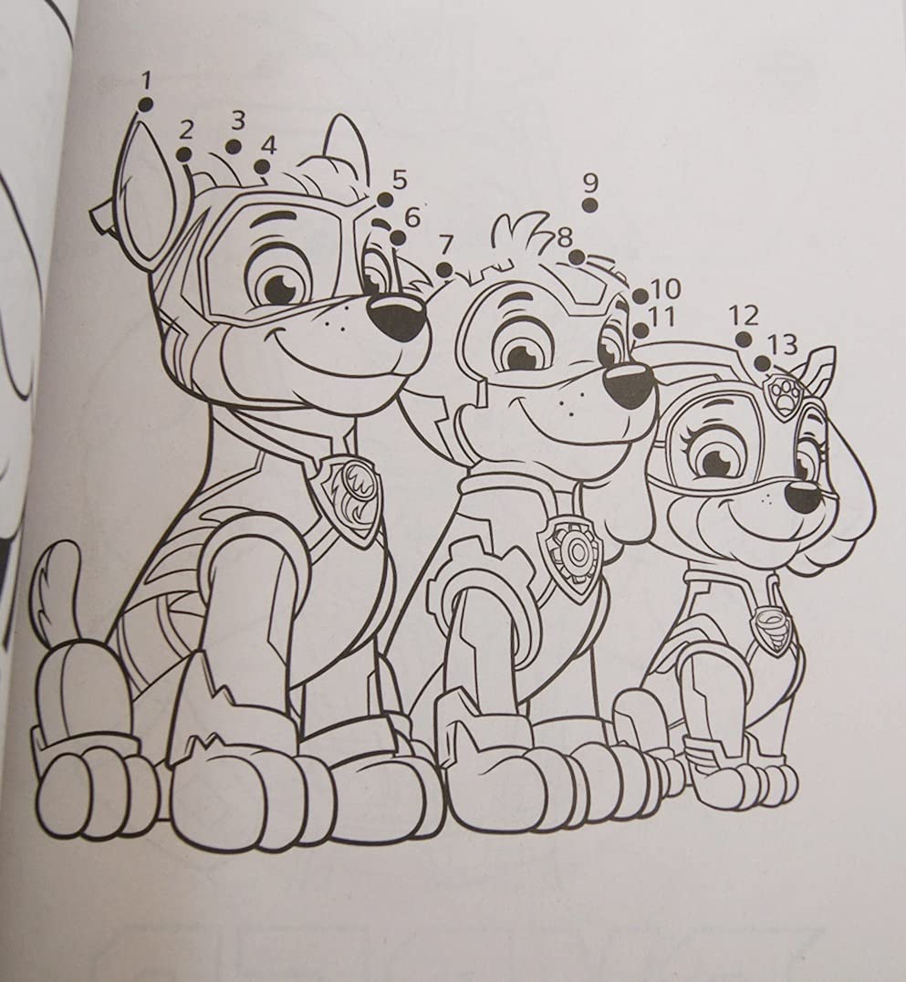 Pup Patrol Dot-to-Dot, Coloring, and Activity Book Colortivity "Fully Charged"- 80 Pages