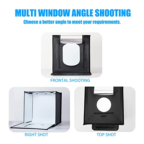 ZKEEZM Light Box Photography 16"x16" with 160LED Lights and 6 Color Backdrops, Photo Box with Lights | Foldable Photo Studio with Adjustable Brightness, 3000-6500K Bi-Color Portable Light Box Shooting
