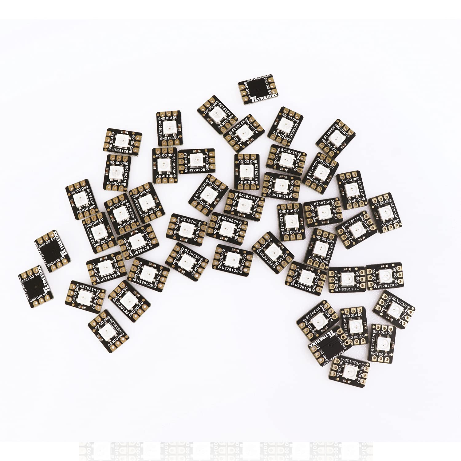 Treedix 48pcs RGB LED WS2812B 5050 Light Board Light Matrix Strip Driver Board Individually Addressable for Arduino and Raspberry Pi