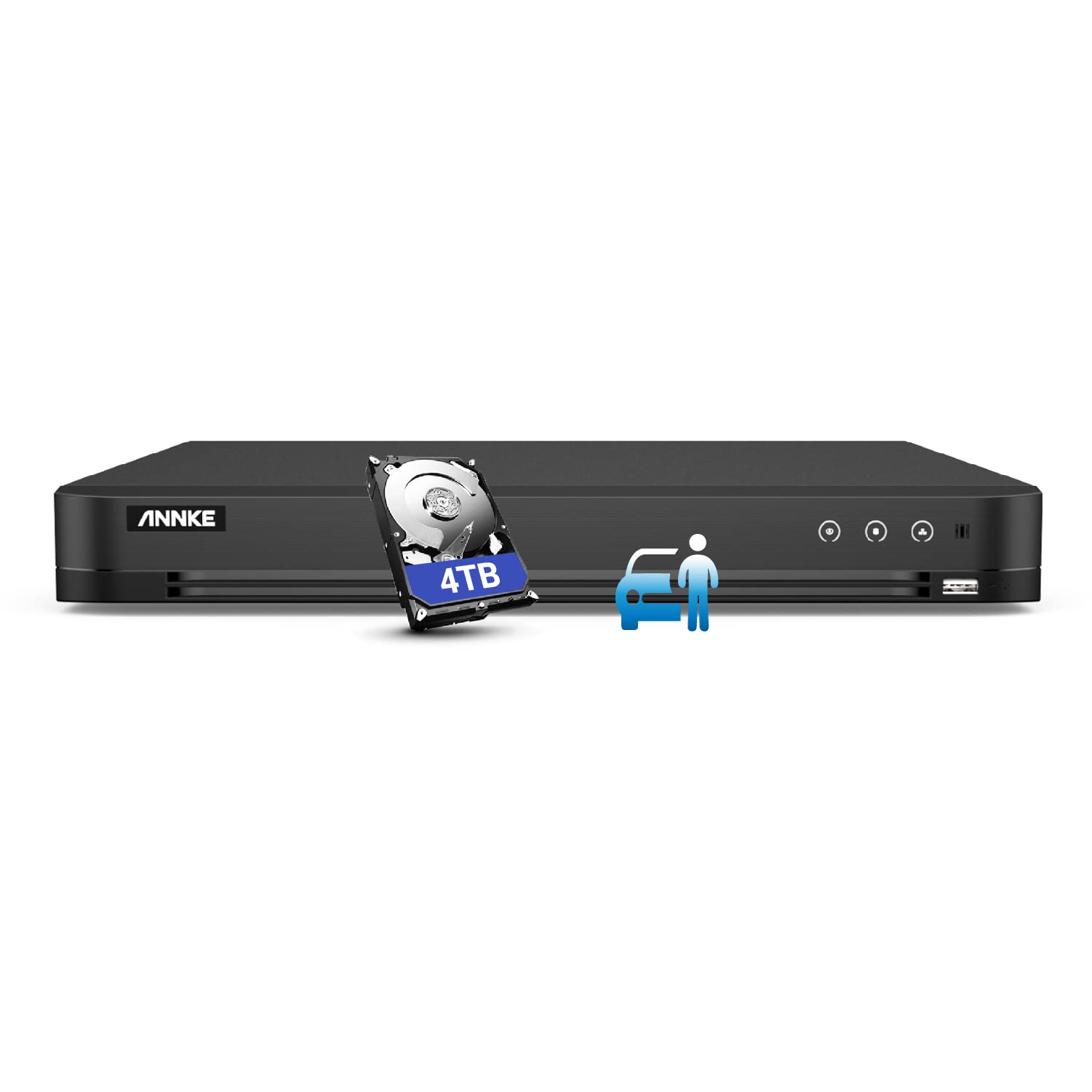 ANNKE 32 Channel H.265+ Security AI 3K Lite DVR Recorder with 4TB Hard Drive, 5-in-1 5MP Surveillance CCTV 32CH Hybrid DVR with Human/Vehicle for Home/Business Security Camera System, P2P Technology