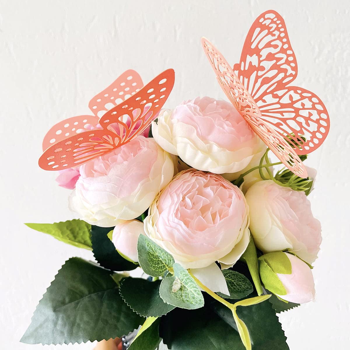 Butterfly Wall Stickers Decorations 3D Butterflies Decals for Girls Room Bedroom Nursery Decor Butterfly Birthday Party Decoration Wedding Cake Decorating 48pcs (Pink)