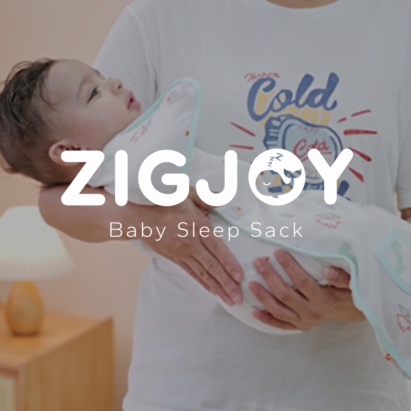 ZIGJOY Shark-Fin Transition Swaddle - 1.0 Tog Baby Sleep Sack Soft Cotton Transitional Baby Wearable Blanket with 2-Way Zipper, Hemp Grey, 0-3 Months