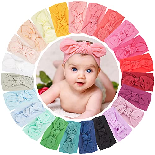 CellElection 23PCS Baby Nylon Headbands Hairbands 6Inch Hair Bow Elastics Super Stretchy Soft Headbands Turbans Handmade Hair Accessories for Baby Girls Newborn Infant Toddlers Kids…