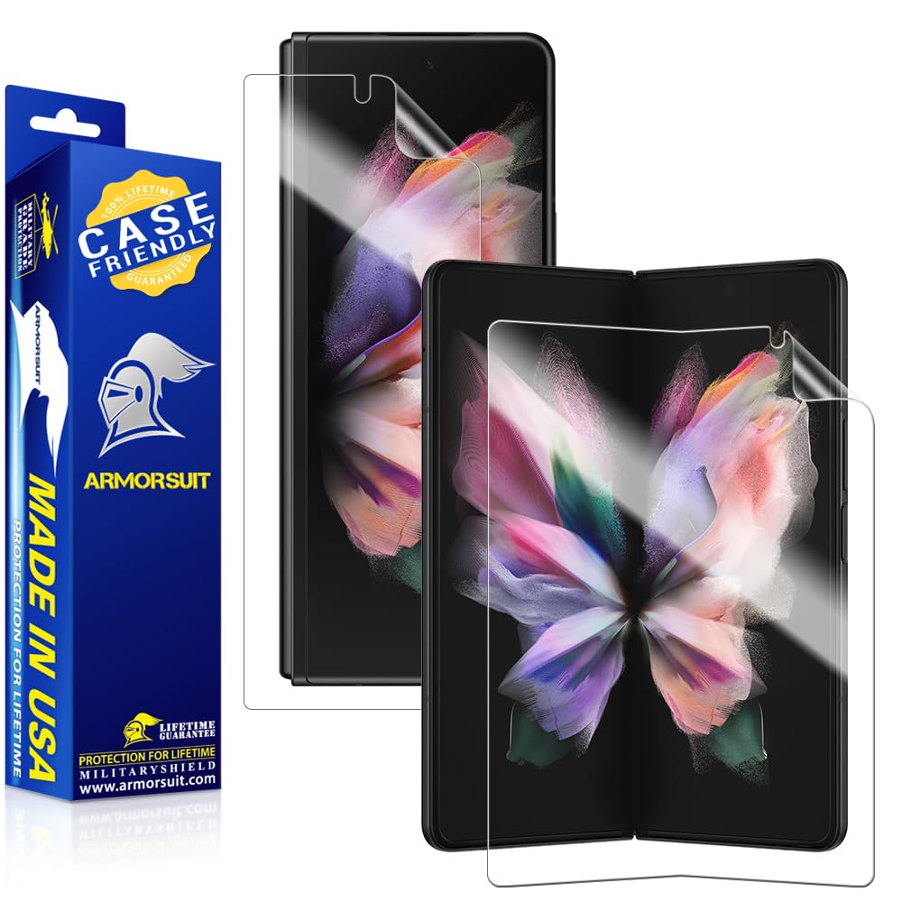 [2 Pack] ArmorSuit MilitaryShield Screen Protector Designed for Samsung Galaxy Z Fold 3 5G Case Friendly HD Clear Film