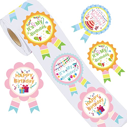 wootile Happy Birthday Gift Tags Present Stickers for Kids 4 Designs 2.7 x 3.8inch Colorful It's My Birthday to from Labels Sticker Birthday Stickers Festival Holiday Envelope Packages Seals 200 Pcs