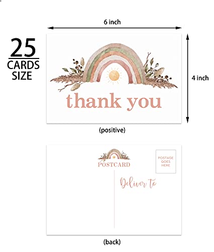 Baby Shower Thank You Postcards, Rainbow Appreciation Post Cards, 25 cards – (-bb001-ganxie)