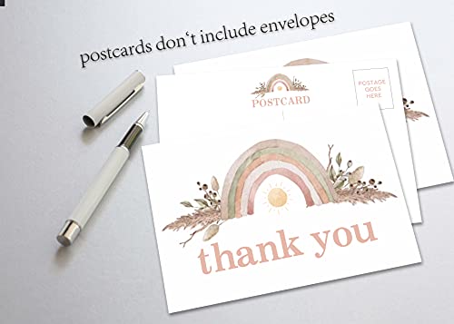 Baby Shower Thank You Postcards, Rainbow Appreciation Post Cards, 25 cards – (-bb001-ganxie)
