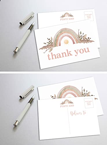 Baby Shower Thank You Postcards, Rainbow Appreciation Post Cards, 25 cards – (-bb001-ganxie)