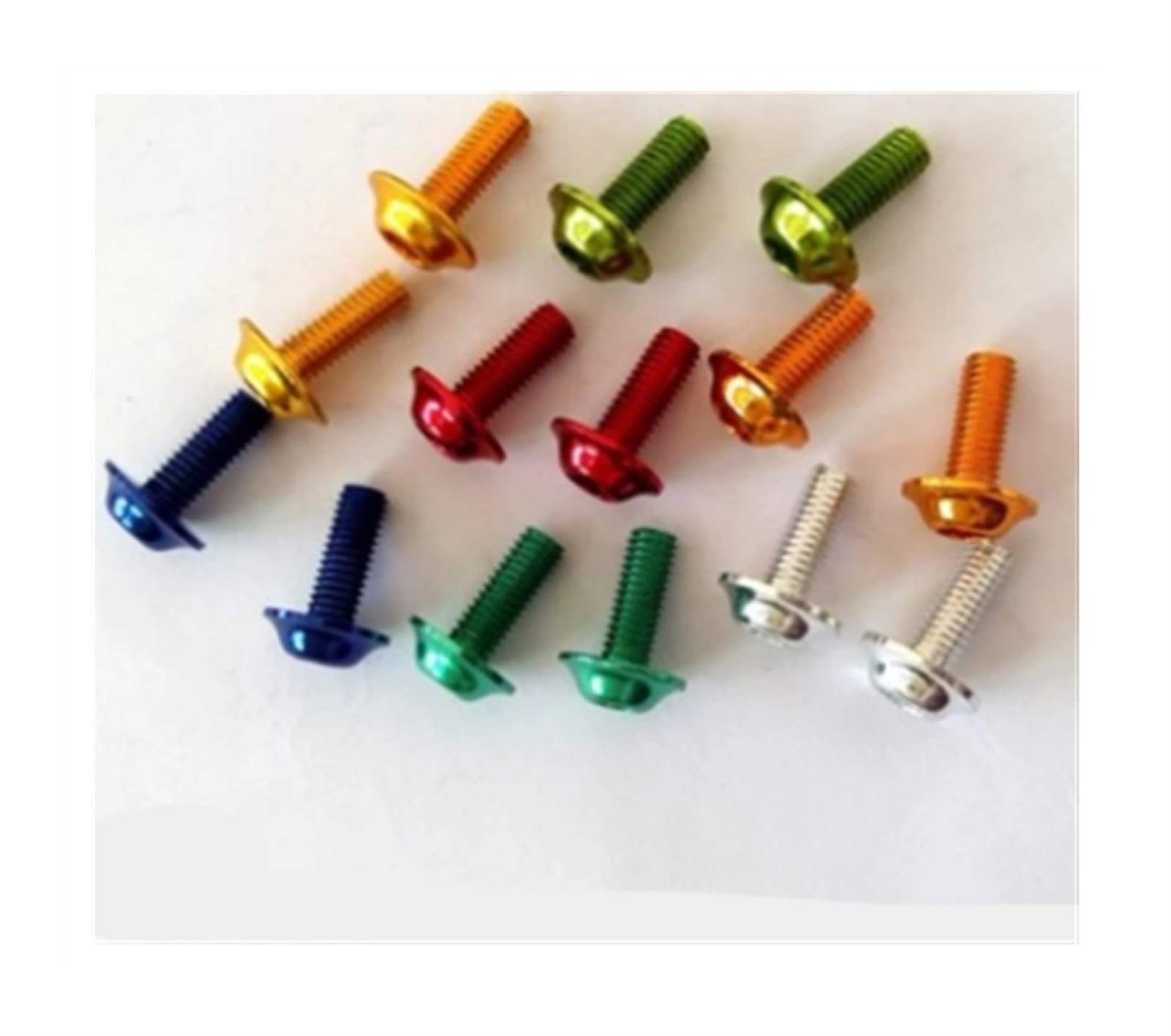 10pcs M5 M6 Aluminum Colourful Half Round Button Flange Head with Washer Inner Hex Socket Allen Screws Bolt DaJiKan (Length : M6x16, Size : Black)