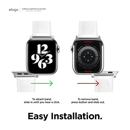 elago Clear Band Compatible with Apple Watch Band 38mm 40mm 41mm, Compatible with iWatch Series 8/SE2/7/6/SE/5/4/3/2/1 β Transparent Protective Band, Watch Strap Connector Included