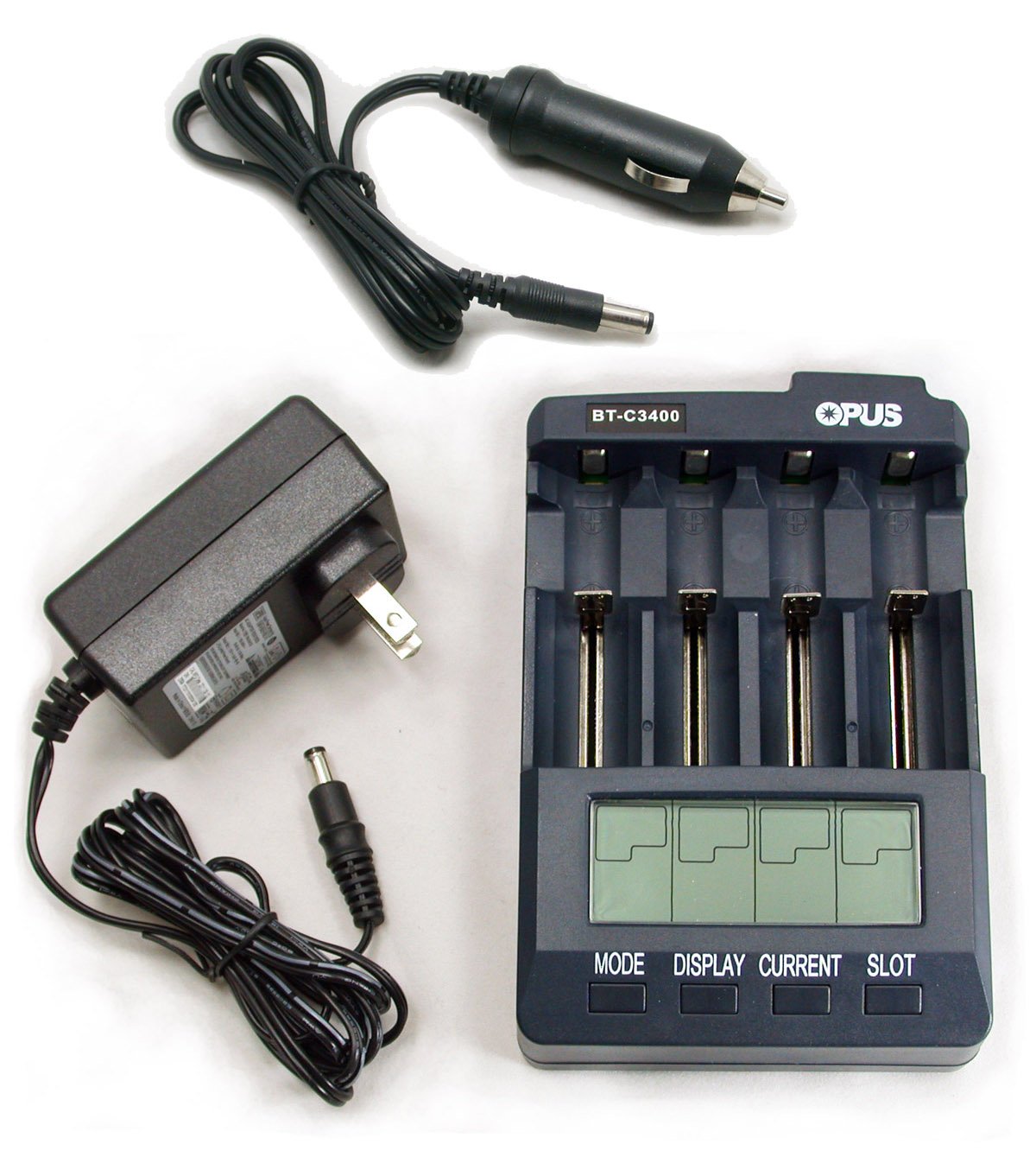 C3400 Battery Charger Tester Analyzer Li-ion NiMH NiCd with Car Adapter AAA AA C 18650
