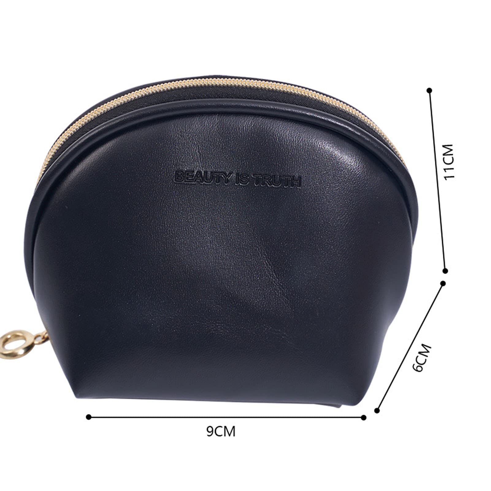 Eliaukly Small Makeup Bag,Cute Cosmetic Bag Coin Purse Lipsticks Pouch with Zipper for Women Makeup Essentials Accessories(Black)