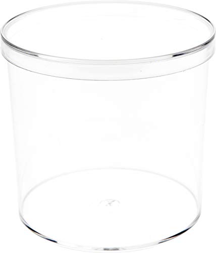 Pioneer Plastics 115C Clear Cylinder Plastic Container, 3.375" W x 3.125" H, Pack of 12
