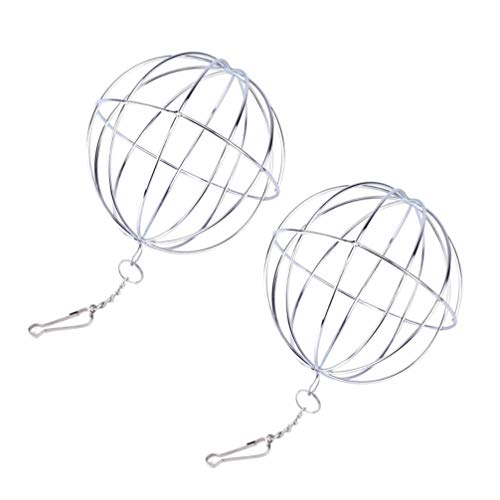 ULTECHNOVO Pet Feed Dispenser Ball Rabbit Grass Ball Animal Hanging Ball Toy Feed Dispenser Sphere Treat Toy Ball-Shaped Straw Frame for Hamster Rat Rabbit Guinea Pig 2pcs