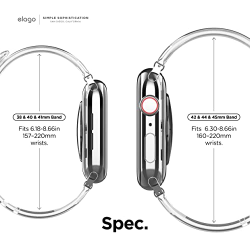 elago Clear Band Compatible with Apple Watch Band 38mm 40mm 41mm, Compatible with iWatch Series 8/SE2/7/6/SE/5/4/3/2/1 β Transparent Protective Band, Watch Strap Connector Included
