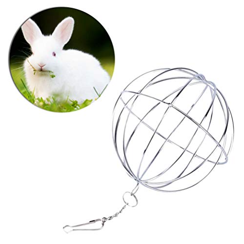 ULTECHNOVO Pet Feed Dispenser Ball Rabbit Grass Ball Animal Hanging Ball Toy Feed Dispenser Sphere Treat Toy Ball-Shaped Straw Frame for Hamster Rat Rabbit Guinea Pig 2pcs