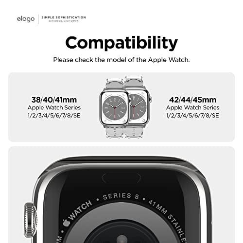 elago Clear Band Compatible with Apple Watch Band 38mm 40mm 41mm, Compatible with iWatch Series 8/SE2/7/6/SE/5/4/3/2/1 β Transparent Protective Band, Watch Strap Connector Included