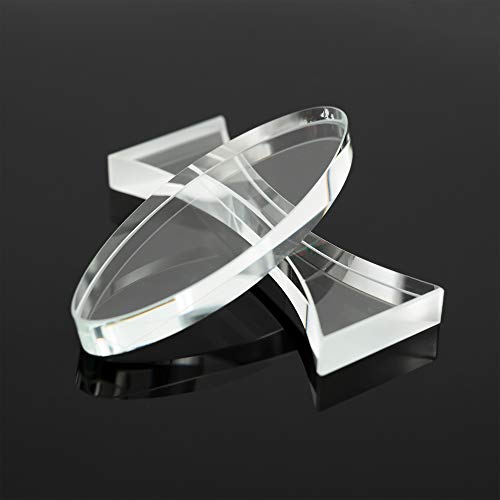 StayMax Concave Convex Lens Set Optical Glass Lens for Physics Teaching 2 Pack