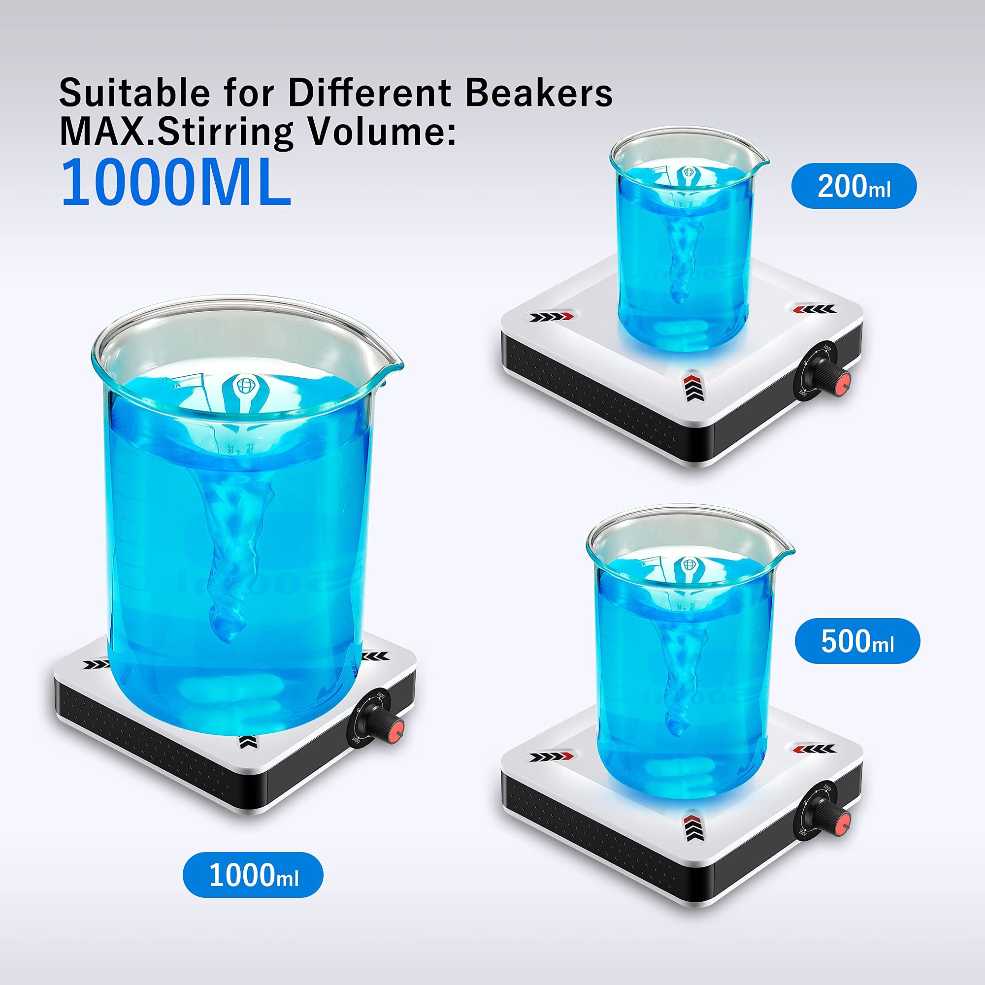 Magnetic Stirrer 4.72 Inch Stir Plate Magnetic Mixer 2500 RPM Speed Stirrer Machine with 4 Stir Bars for Milk Tea Coffee Wine Laboratory Liquid Stirring