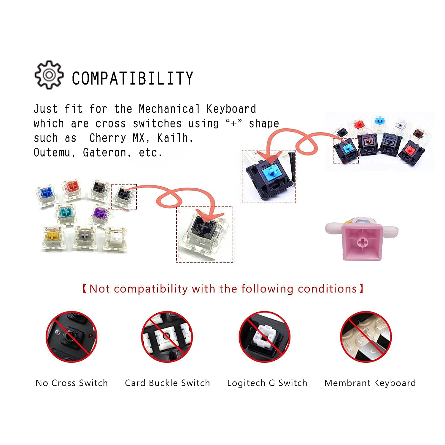 Custom Japanese Anime Cute Keycaps Set,Compatible with Cherry MX Switches Mechanical Keyboard Pink PBT Keycap,Computer Gaming Keyboards Key Caps,Artisan Key Cap