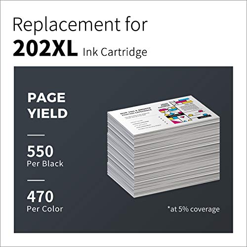 LemeroUtrust Remanufactured Ink Cartridges Replacement for Epson 202XL 202 T202XL T202 use with Epson Workforce WF-2860 Expression Home XP-5100 (Black, Cyan, Magenta, Yellow, 4-Pack)
