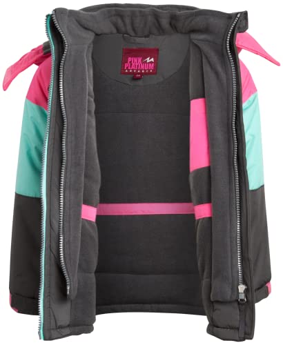 Pink Platinum Girls' Snowsuit - Water Resistant Winter Jacket and Ski Bib Overalls (2T-16), Size 4T, Solid Charcoal