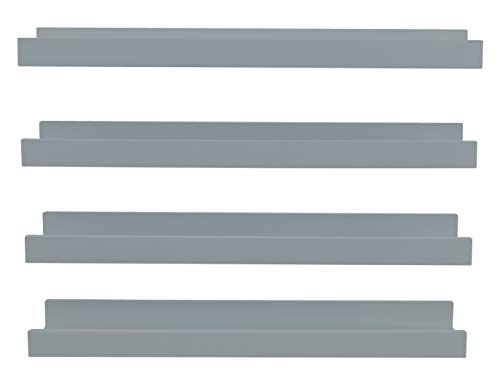 Kiera Grace Edge Floating Photo Frame Shelf-Cloud, 23" x 4", Set of 4 Wall Organization, Light Grey