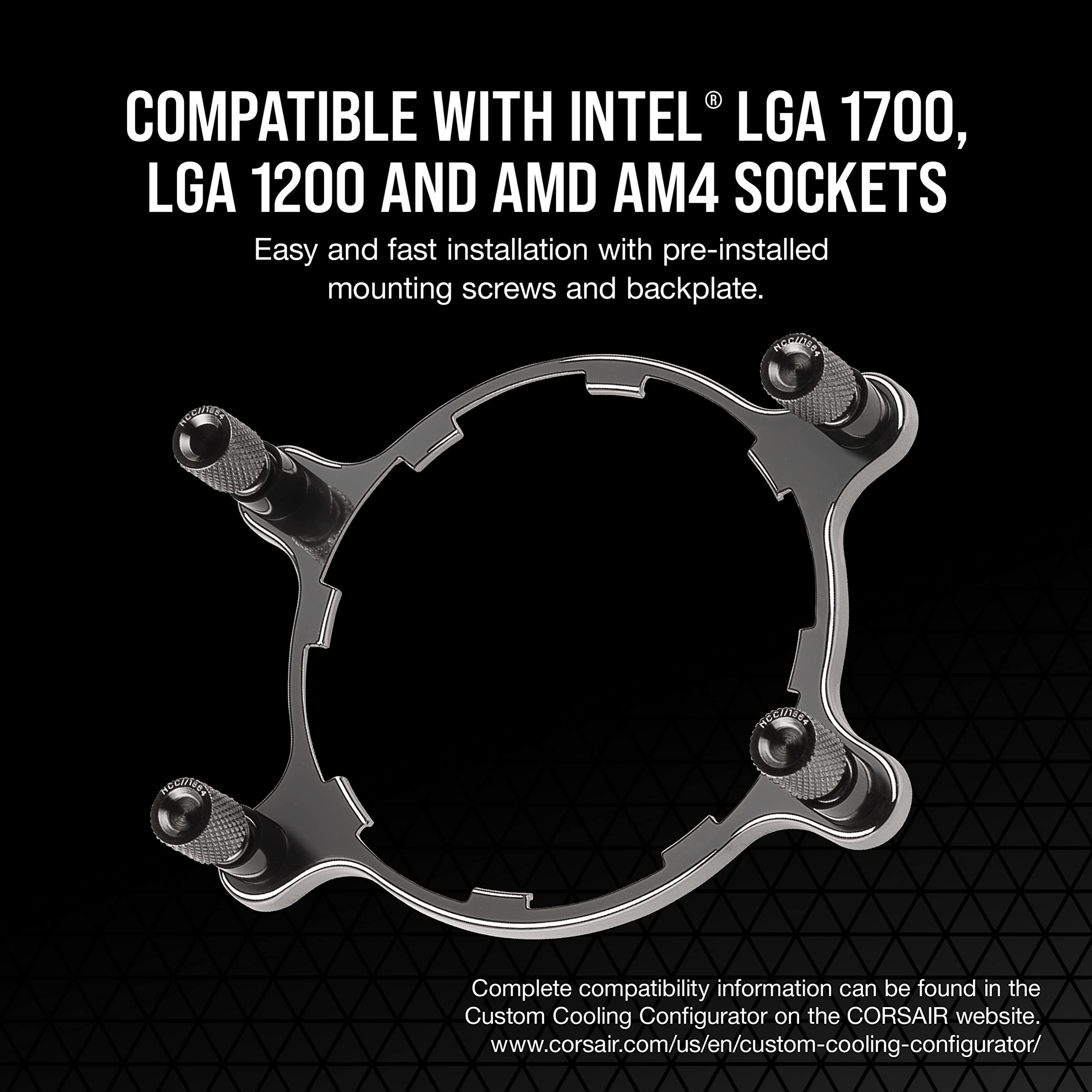CORSAIR Hydro X Series XC7 RGB PRO CPU Water Block - Intel® LGA 1700, 1200, 115X - AMD Socket AM4, AM5 - Nickel-Plated Copper Cold Plate - Black- More Than 110 Micro-Cooling Fins - 16 Vivid RGB LEDs
