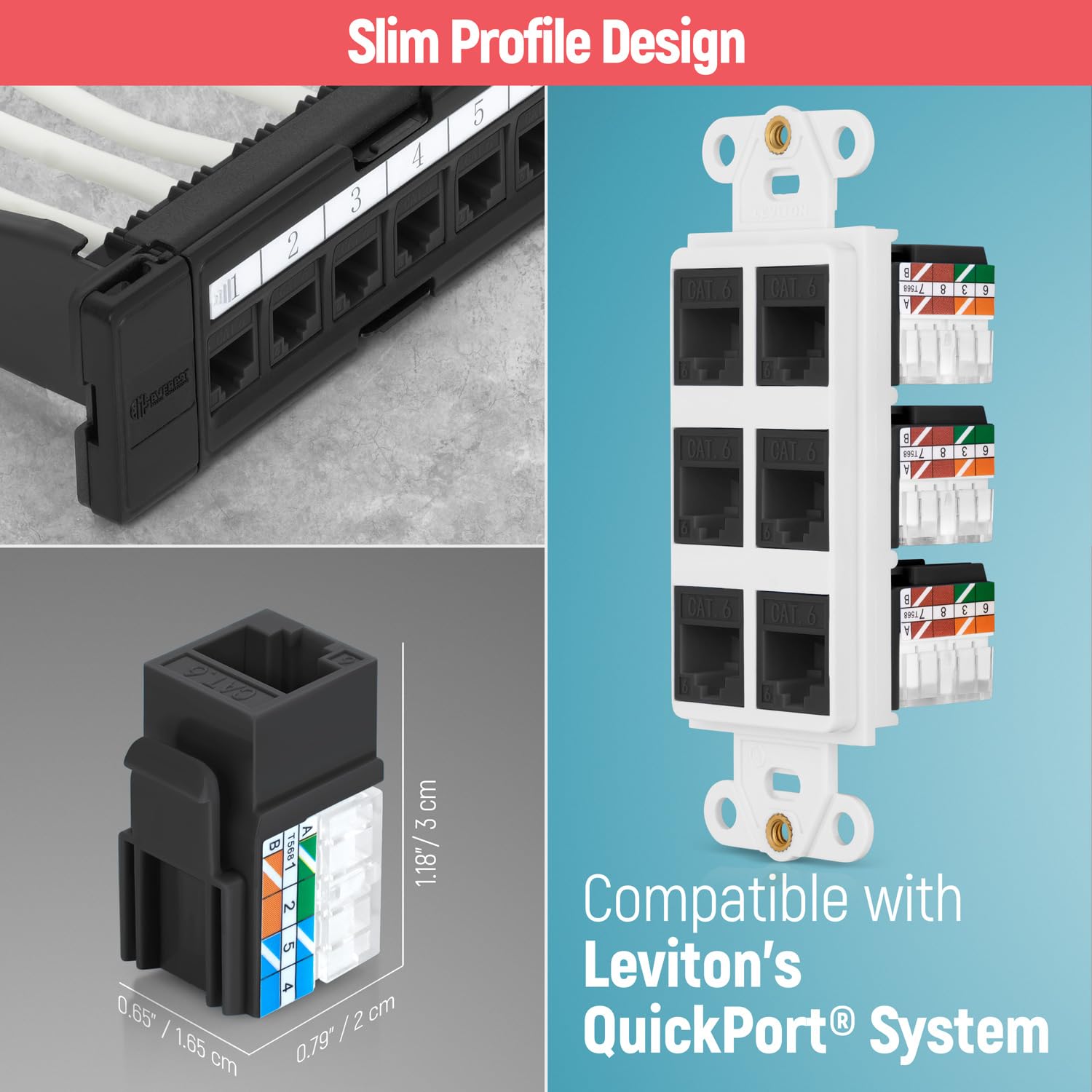 Everest Media Solutions Bundle – 2 Items: easyJACK - Speed Termination Tool + 50 Pack of RJ45 CAT6 UTP Keystone Jacks - Black