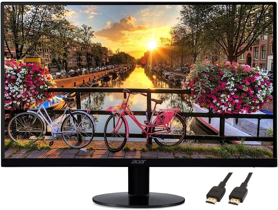 acer New Premium SB270BB 27" FHD IPS Ultra-Thin Zero Frame LED Monitor: AMD Radeon FREESYNC Tech, 1ms VRB, 75Hz Refresh Rate, 16.7M Color, Aspect Ratio 16:9, VGA, HDMI, TF-VGA/HDMI Cable