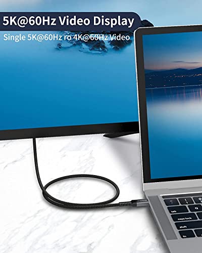 Sniokco USB4 Cable 6.6FT, USB C to USB C Cable 40Gbps with Emarker for Thunderbolt 4/3 USB C 3.2 Gen2*2 PD3.1 240W 100W Data Sync Charger Video Audio for Monitor Display PC Laptops iPhone16 15 MacBook