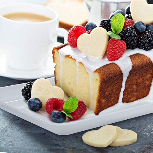 Ubrand i BKGOO Foodservice White Plastic Tray Set of 4 Service Melamine tary for Parties, Coffee Table, Kitchen Size(9"x6.5"x1")