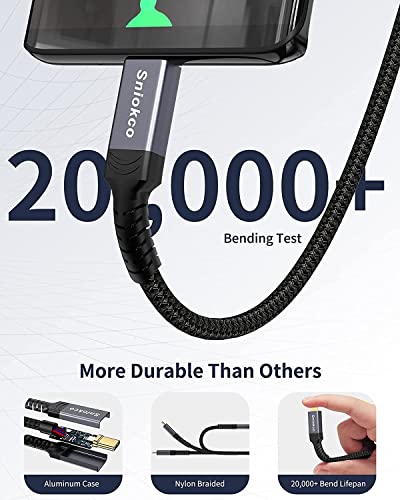 Sniokco USB4 Cable 6.6FT, USB C to USB C Cable 40Gbps with Emarker for Thunderbolt 4/3 USB C 3.2 Gen2*2 PD3.1 240W 100W Data Sync Charger Video Audio for Monitor Display PC Laptops iPhone16 15 MacBook