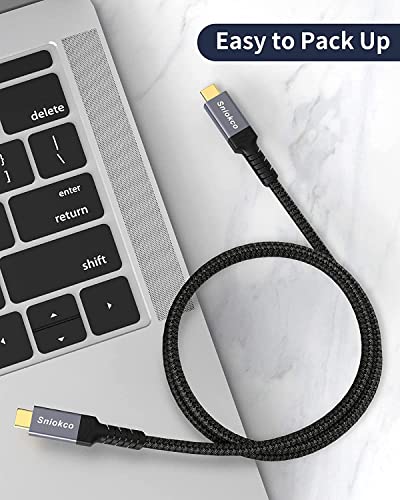 Sniokco USB4 Cable 6.6FT, USB C to USB C Cable 40Gbps with Emarker for Thunderbolt 4/3 USB C 3.2 Gen2*2 PD3.1 240W 100W Data Sync Charger Video Audio for Monitor Display PC Laptops iPhone16 15 MacBook