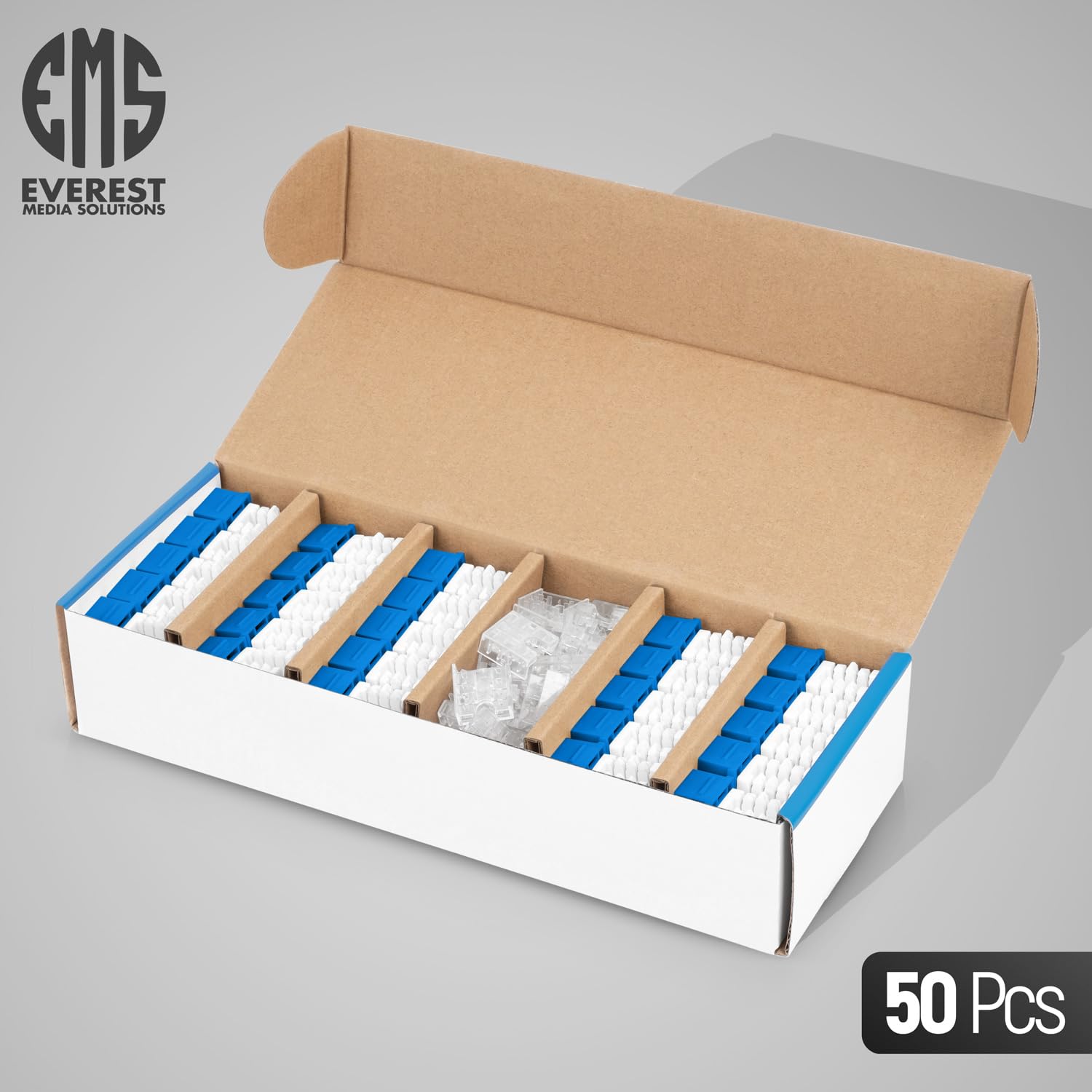 Everest Media Solutions Bundle – 2 Items: easyJACK - Speed Termination Tool + 50 Pack of RJ45 CAT6 UTP Keystone Jacks - Blue