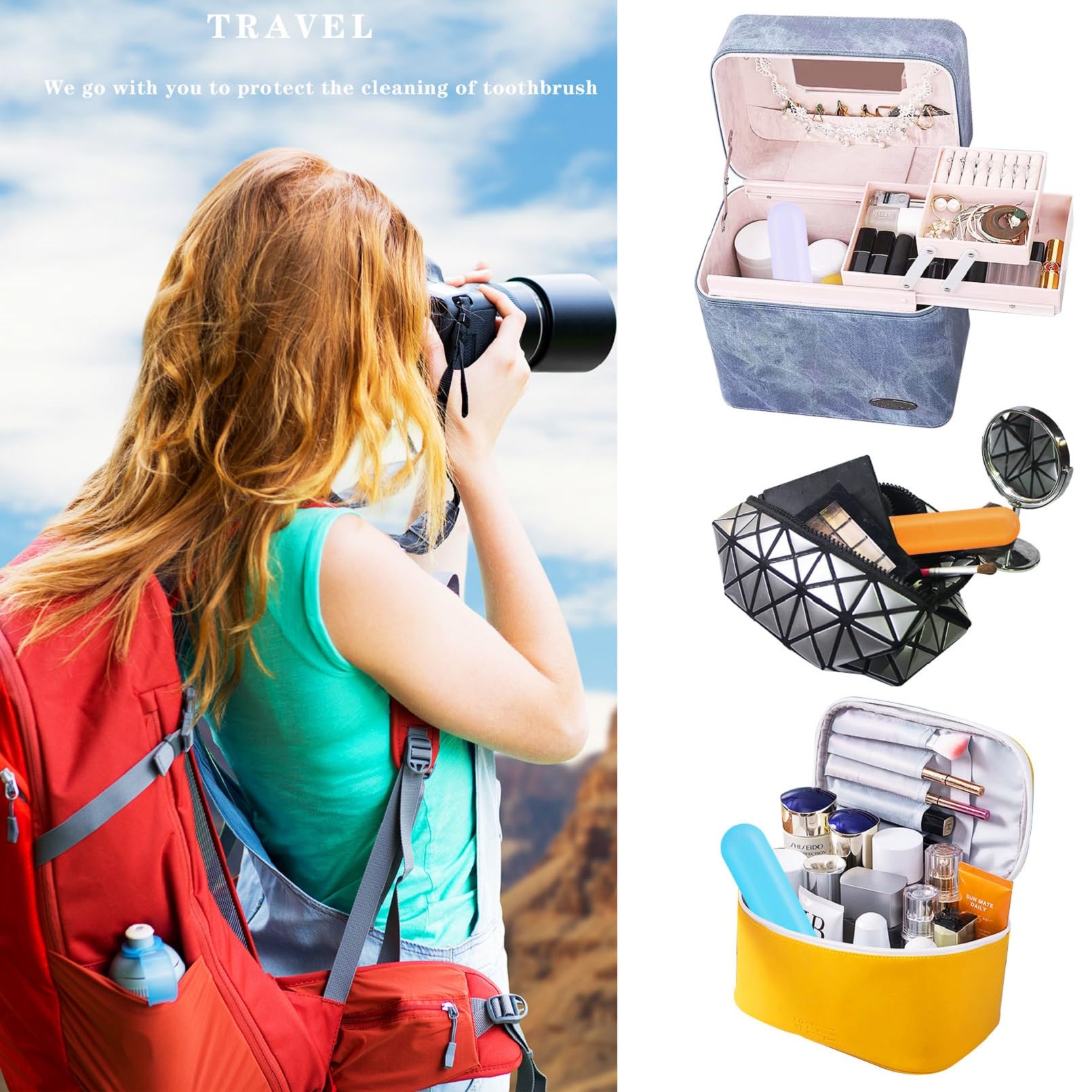 20PCS Toothbrush Case Set,Portable Breathable Toothbrush Holder,Dust-proof Toothbrush Box Storage,Plastic Toothbrush Container Travel Toothbrush Mixed Color,Daily and Travel Use