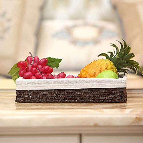 YRJJ Paper Rope Woven Storage Baskets, Delicate Storage Box for Shelves/Bathroom/Kitchen/Living Room/Office Desk/Bedroom. (Cube-Brown)
