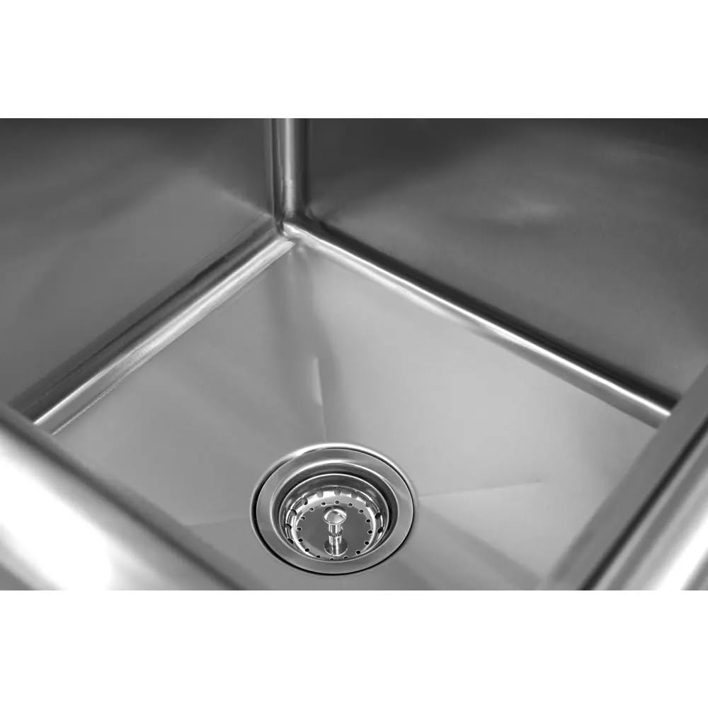 Kratos 29N-007-Commercial NSF 1 Compartment Sink - 18"Wx18"Lx12"H Bowl Size - 18-Gauge Stainless Steel