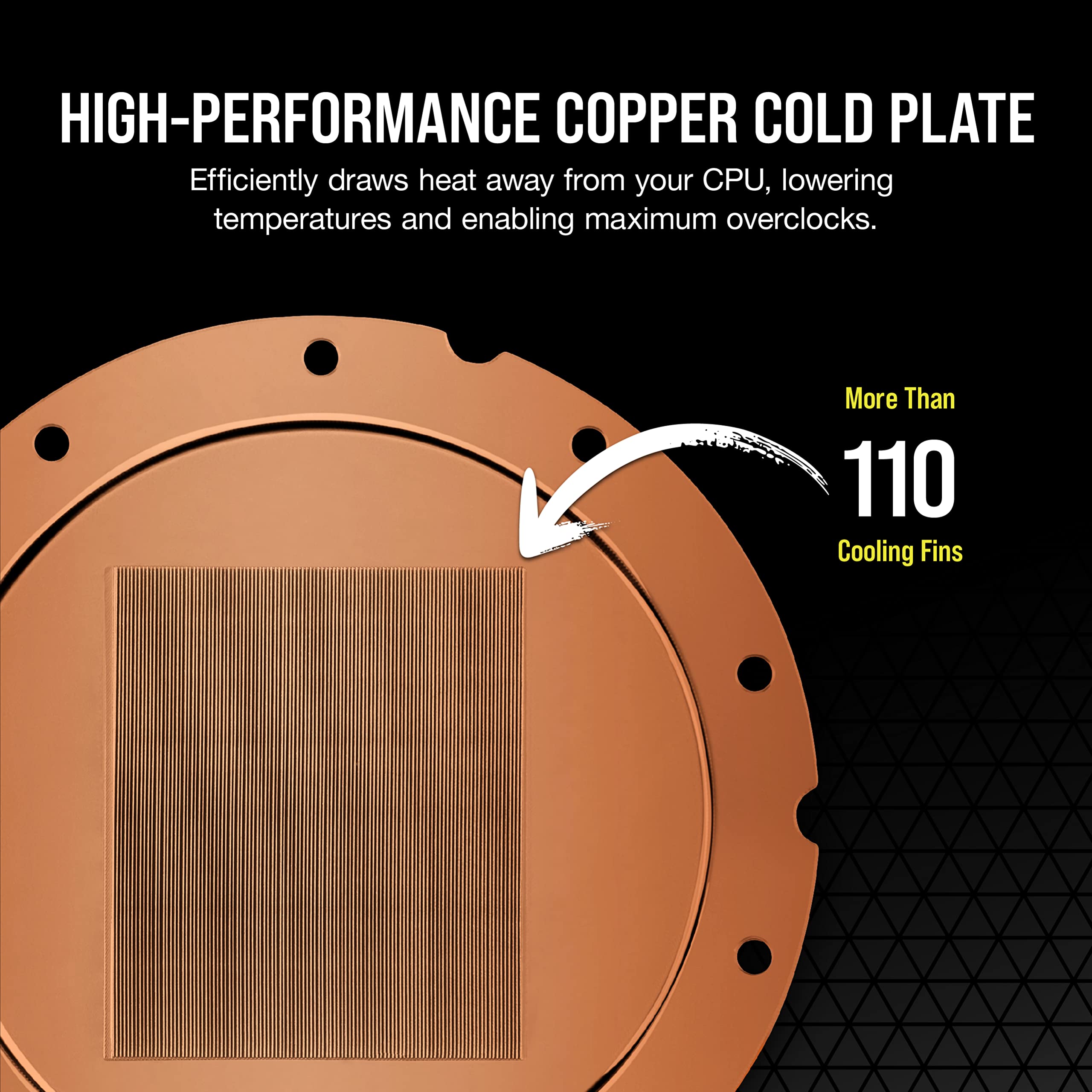 CORSAIR Hydro X Series XC5 RGB PRO CPU Water Block - AMD Socket AM5, AM4 - Copper Cold Plate - More Than 110 Micro-Cooling Fins - 16 Vivid RGB LEDs, Black