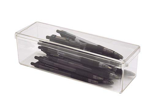 Pioneer Plastics 160C Clear Rectangular Plastic Container, 8.375" W x 2.75" D x 2.375" H