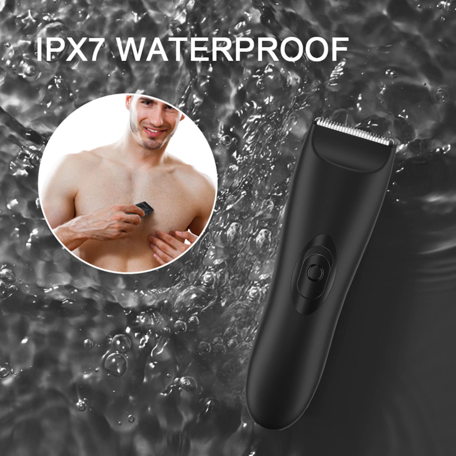 Electric Razor Groin Hair Trimmer for Men Portable Waterproof Body Hair Shaver Replaceable Ceramic Blade Ultimate Male Ergonomic Hair Clipper