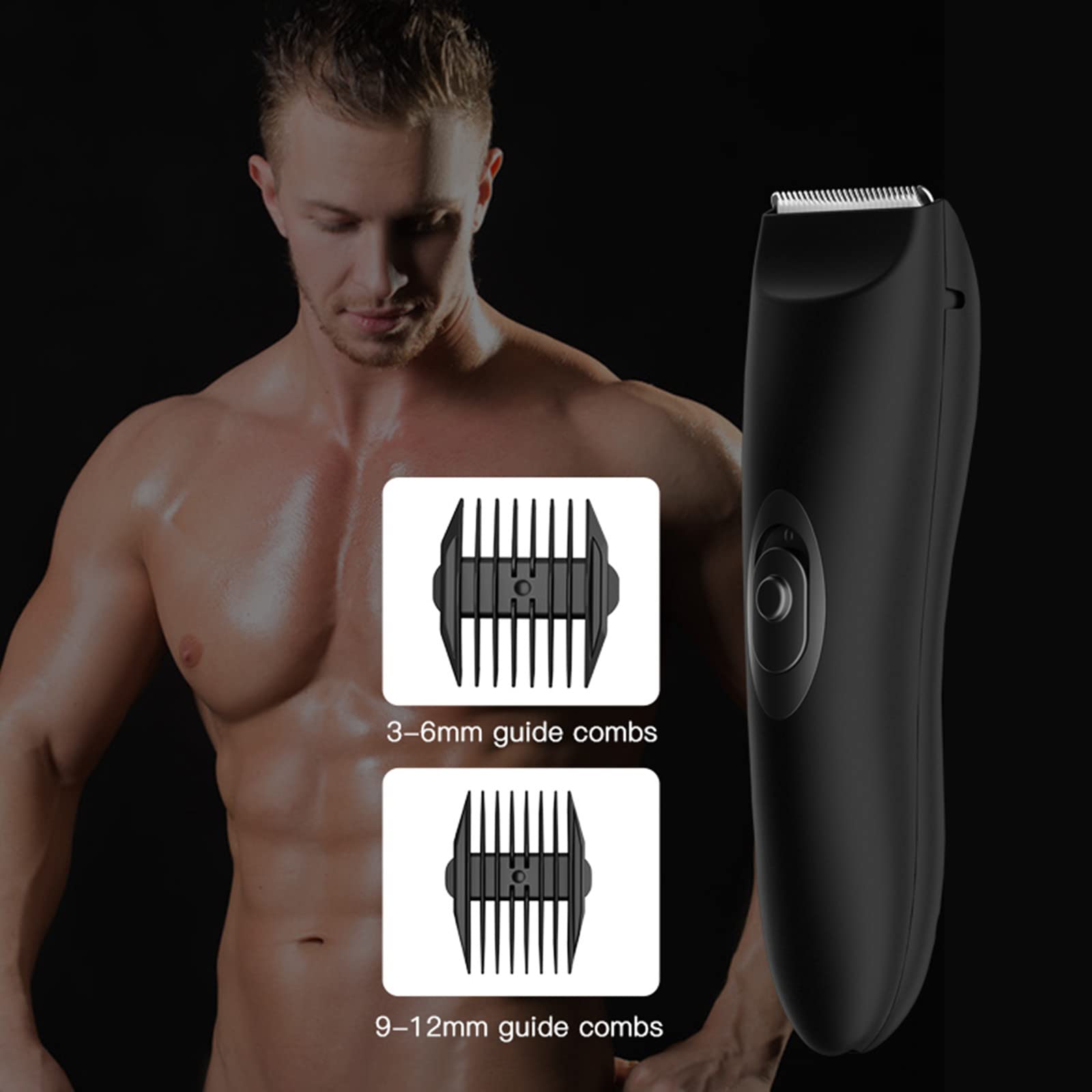Electric Razor Groin Hair Trimmer for Men Portable Waterproof Body Hair Shaver Replaceable Ceramic Blade Ultimate Male Ergonomic Hair Clipper