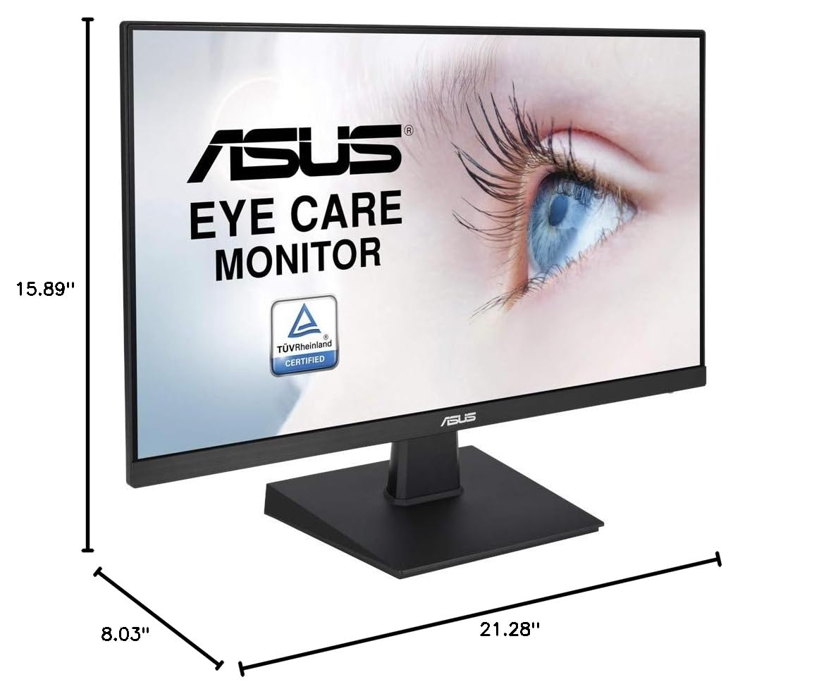 ASUS VA24EHE 23.8” Monitor 75Hz Full HD (1920x1080) IPS Eye Care HDMI D-Sub DVI-D,Black